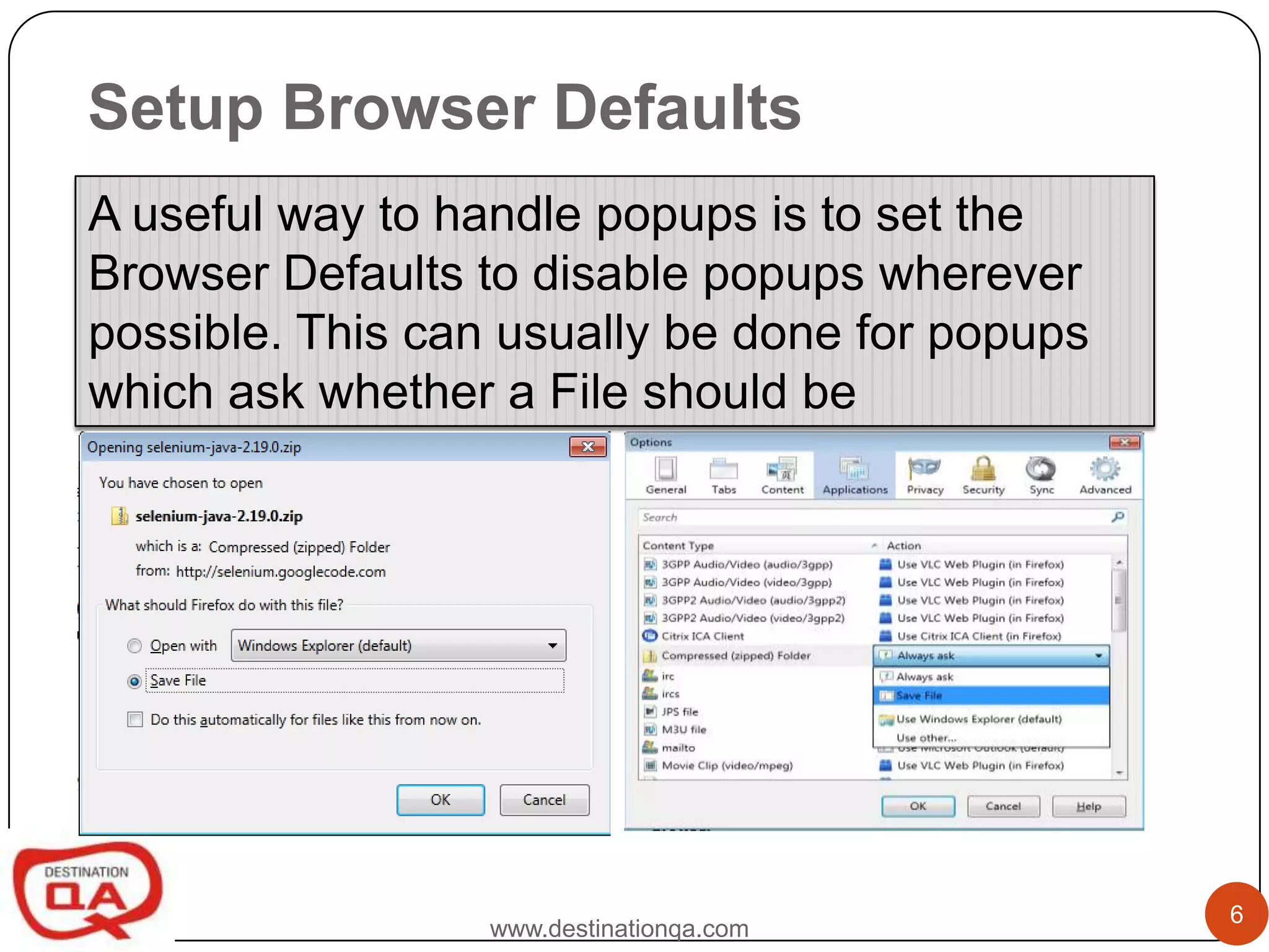 Selenium Webdriver Pop Up Handling Pptx Web Development Internet
