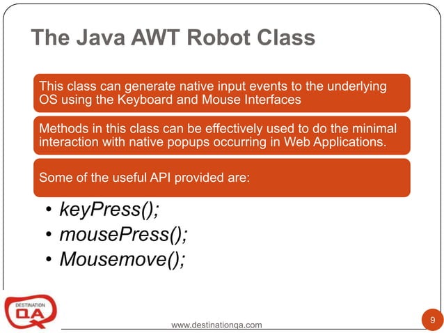 Selenium Webdriver Pop Up Handling Ppt