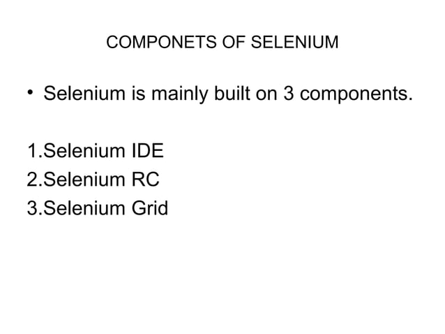 Selenium ppt | PPT
