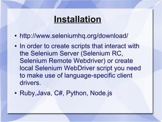Selenium ppt | ODP
