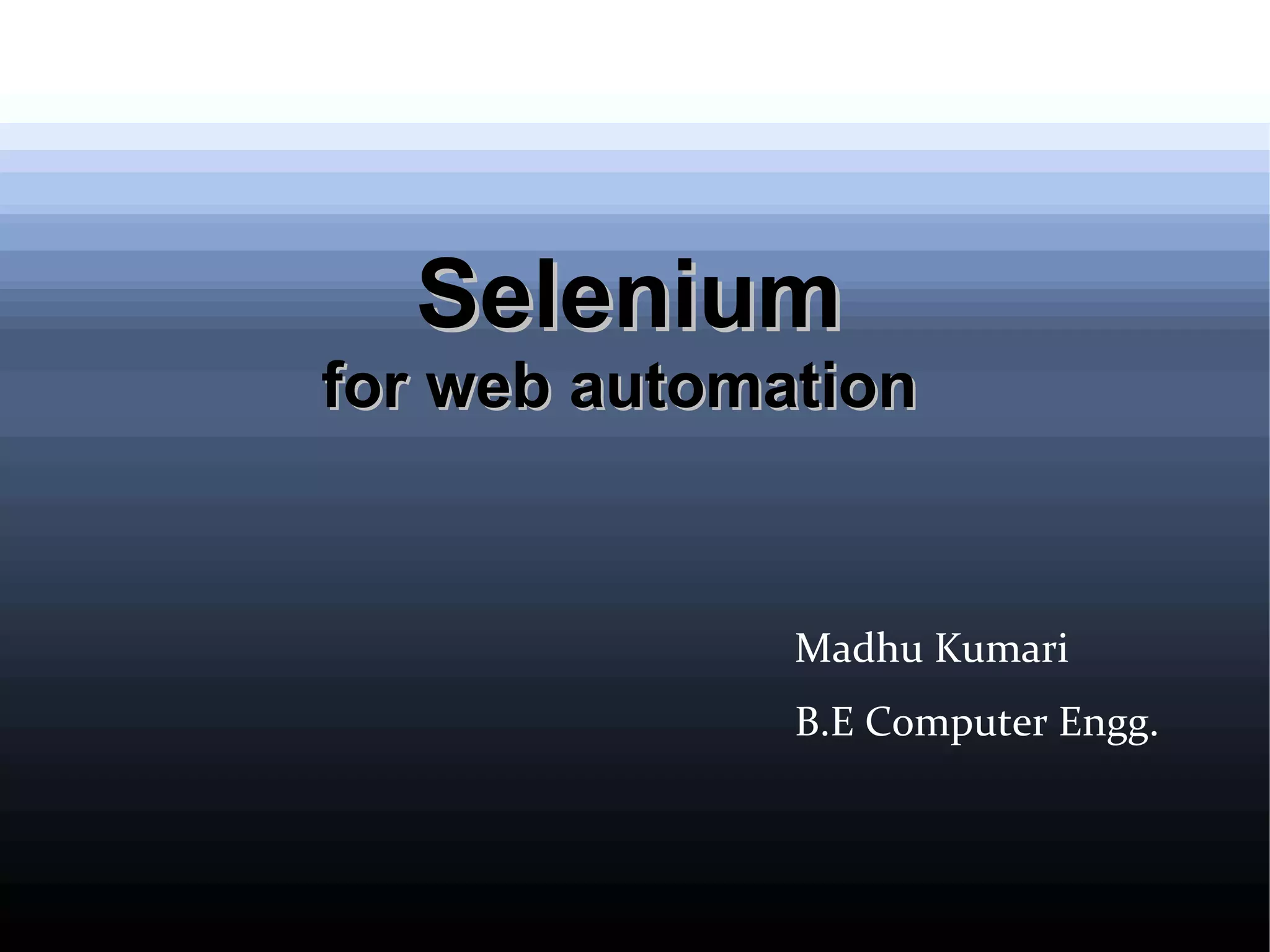 Selenium presentation | PPT