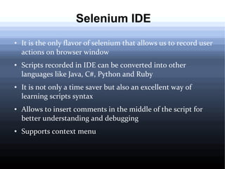 Selenium presentation | PPT