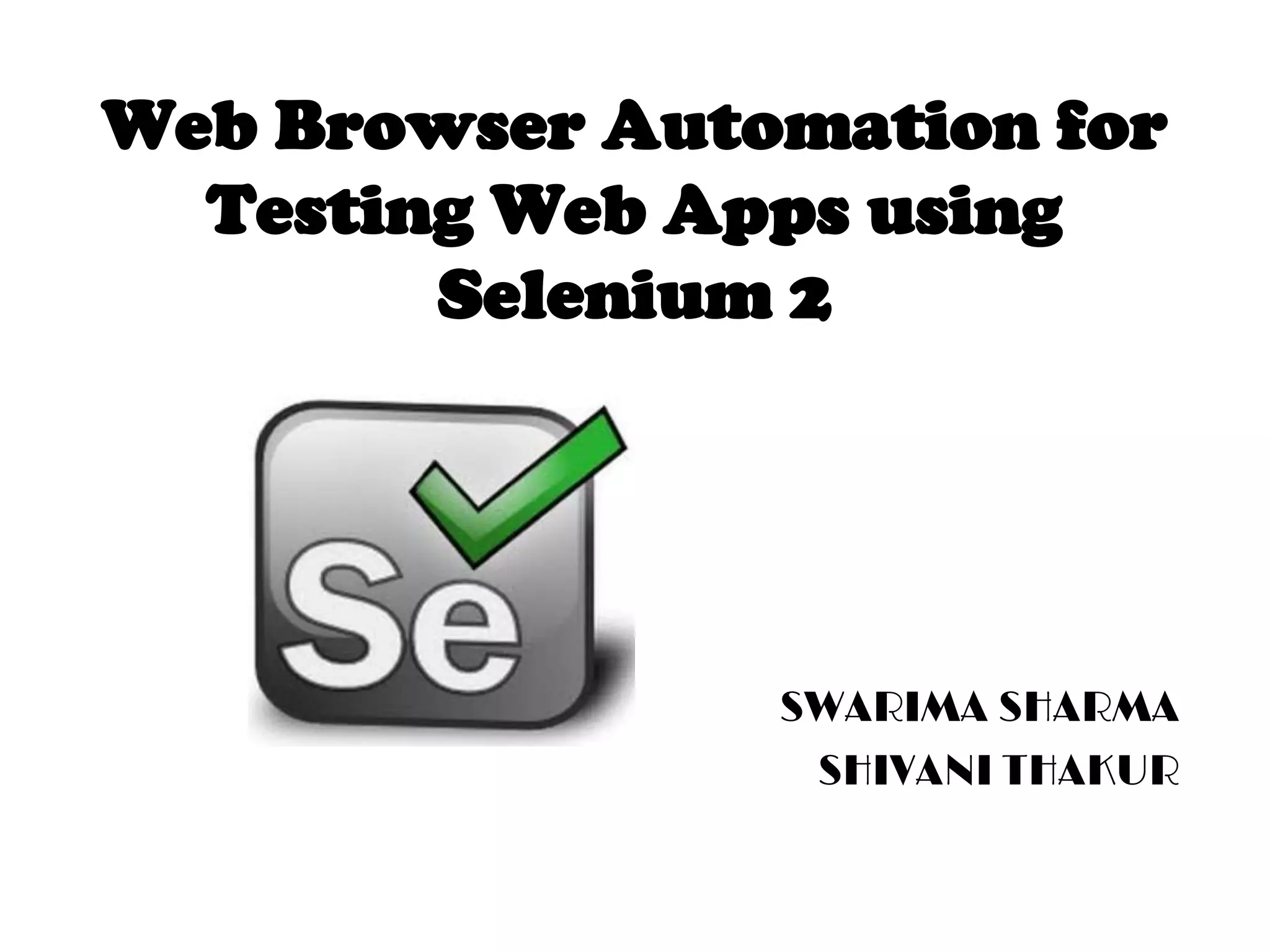 Selenium presentation | PPT