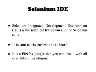Selenium presentation | PPT