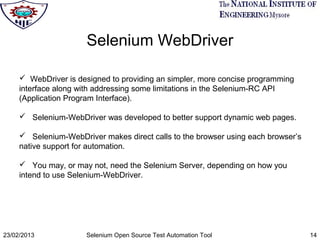 Selenium Presentation at Engineering Colleges | PPT