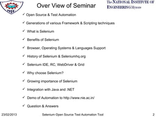 Selenium Presentation at Engineering Colleges | PPT