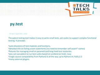 Selenium with py test by Alexandr Vasyliev for Lohika Odessa Python ...