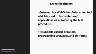 Top 25 Selenium Interview Questions and Answers 2018 | PPT
