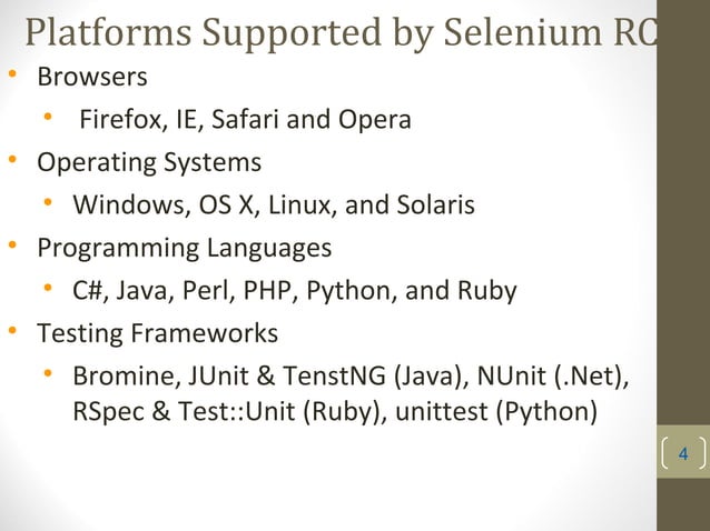 Selenium RC Overview | PPT
