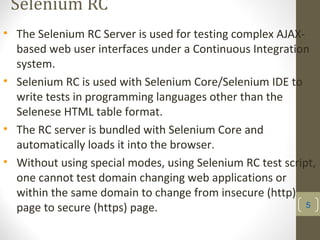 Selenium RC Overview | PPT