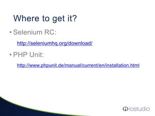 Selenium rc presentation_20110104 | PPT