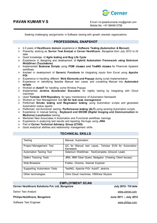 Senior Test Analyst- Automation Selenium | PDF