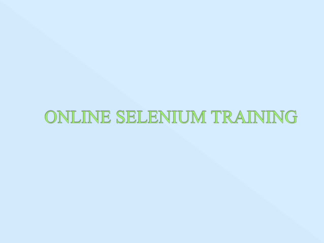 Selenium slide | PPT