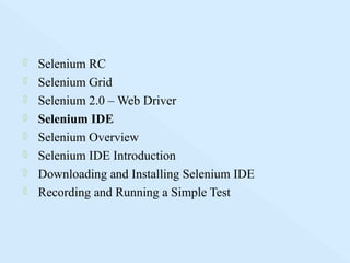 Selenium slide | PPT