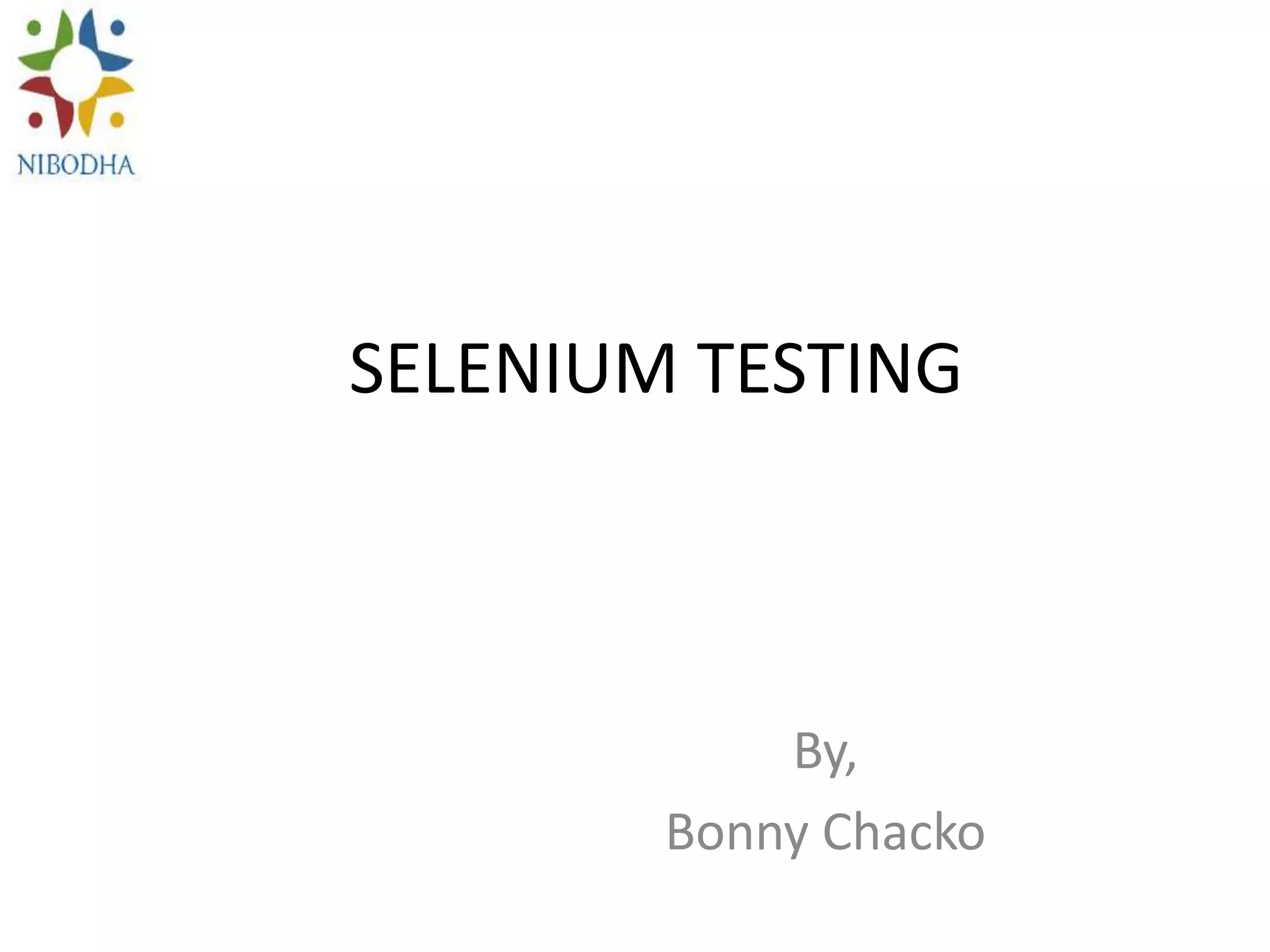 Selenium testing | PPTX