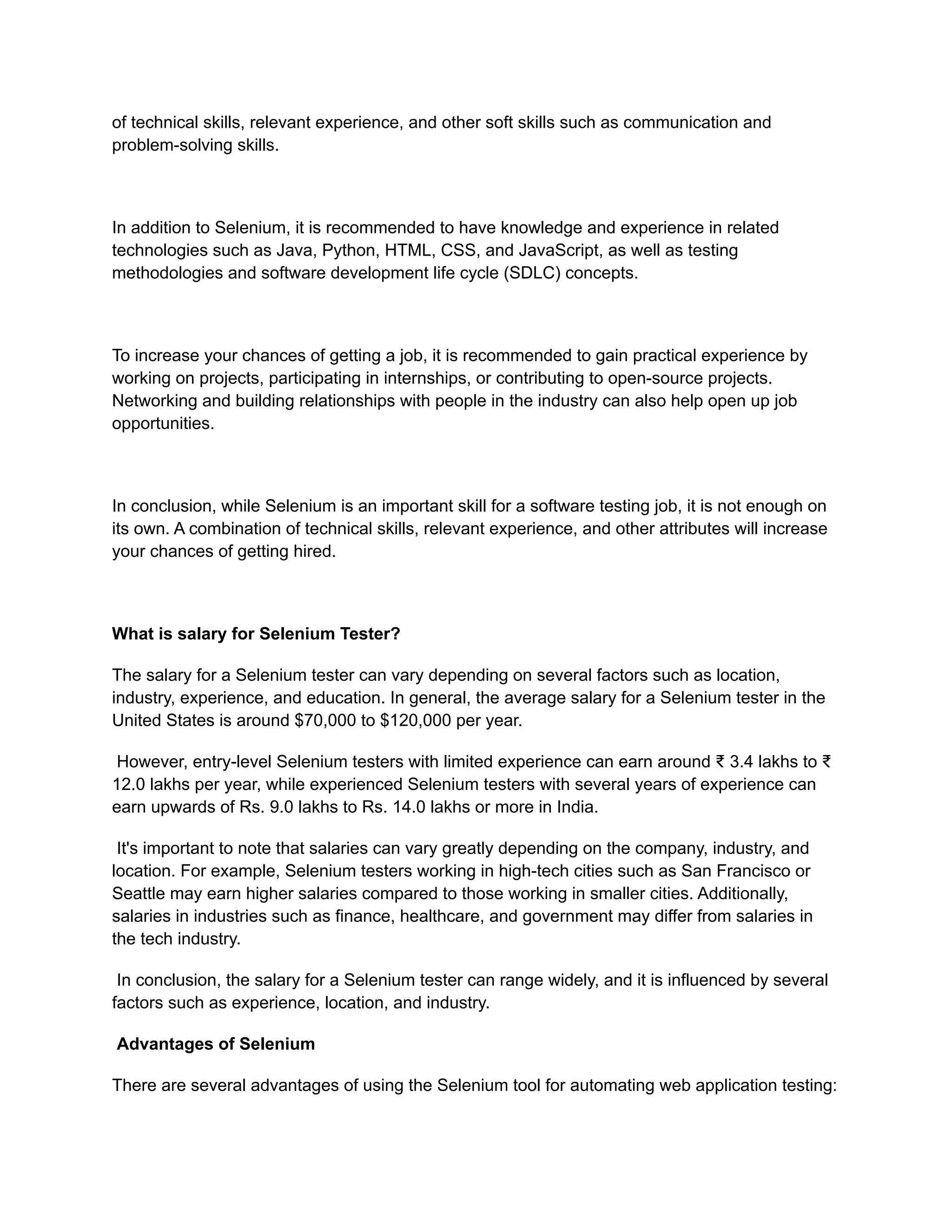 Selenium Testing Advantages And Career Scope Pdf