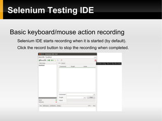 Selenium testing IDE 101 | ODP