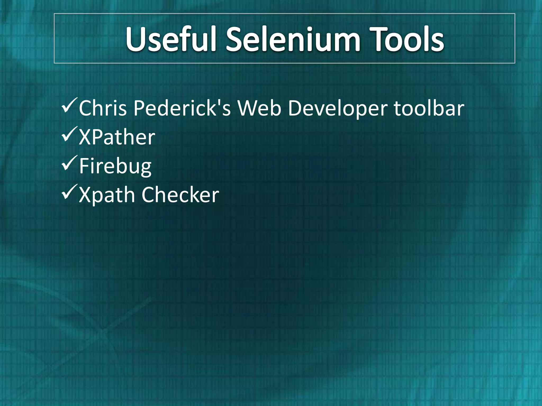 Selenium Testing Tool Jack Pptx Browsers Computer Software And