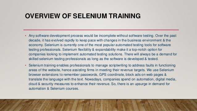 Selenium training | PPT