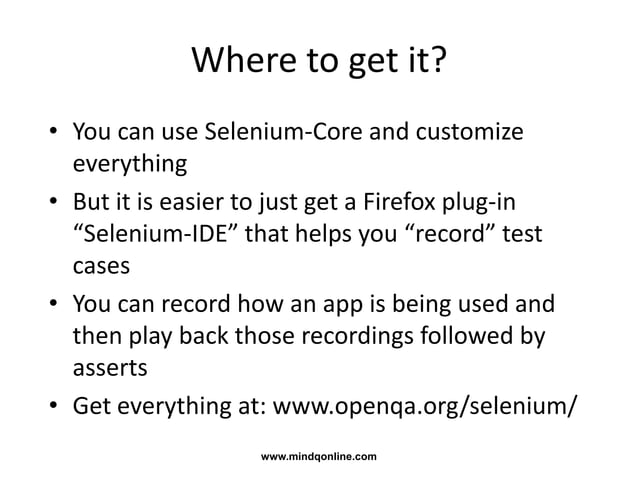 Selenium tutorial | PPT