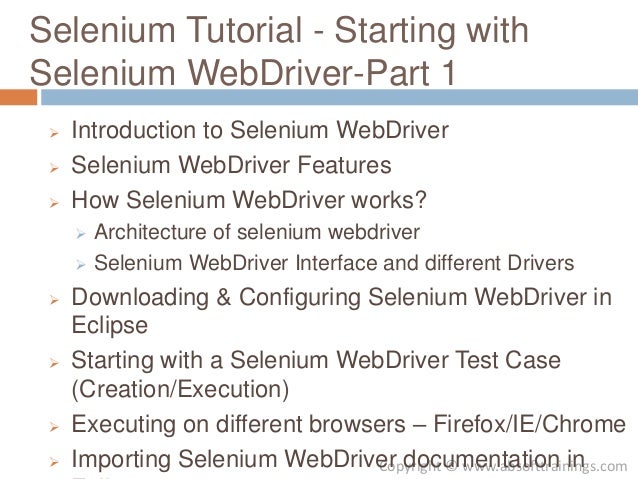 Selenium Tutorial Starting With Selenium Webdriver Part 1