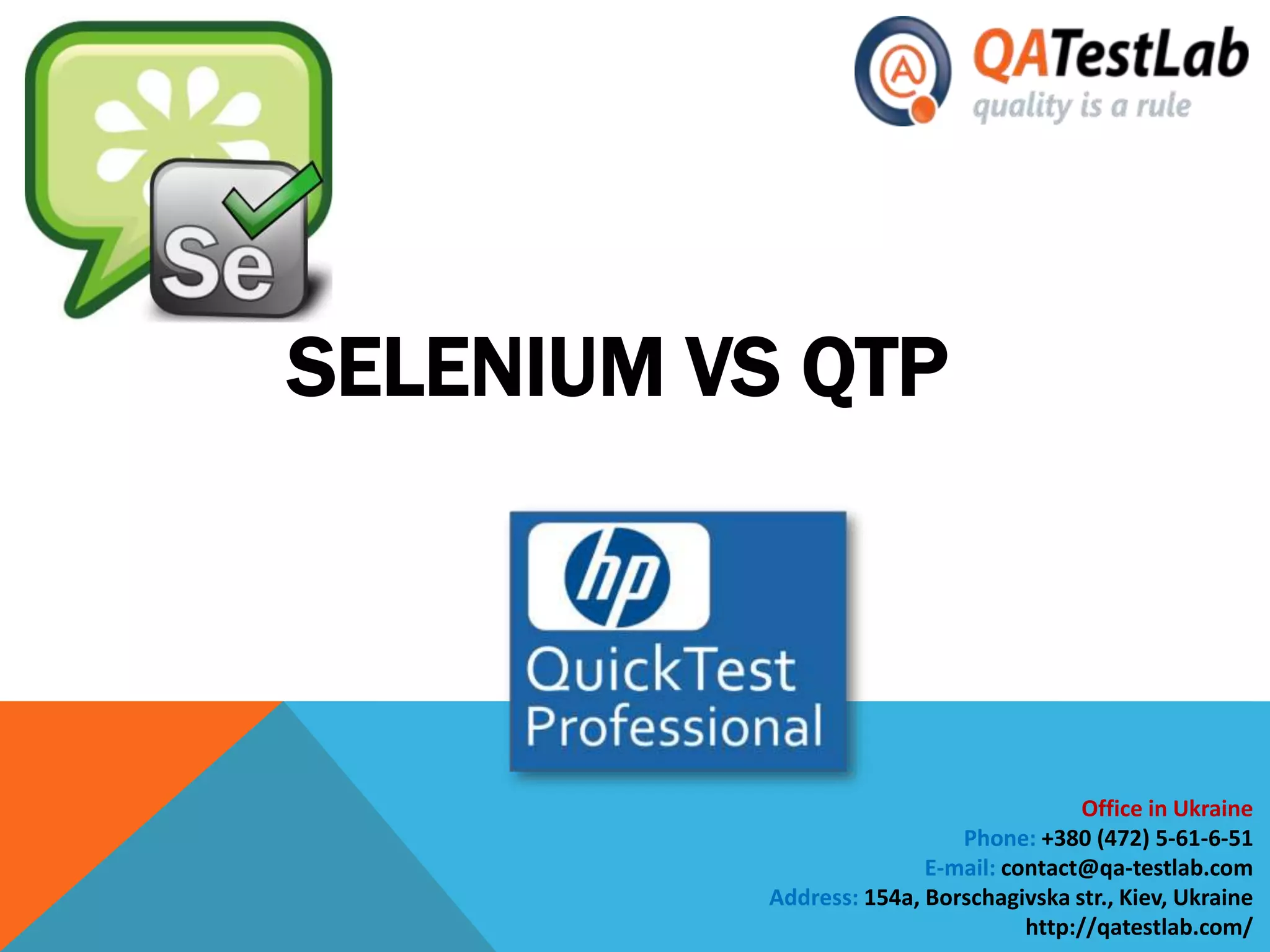 Selenium vs QTP | PPT