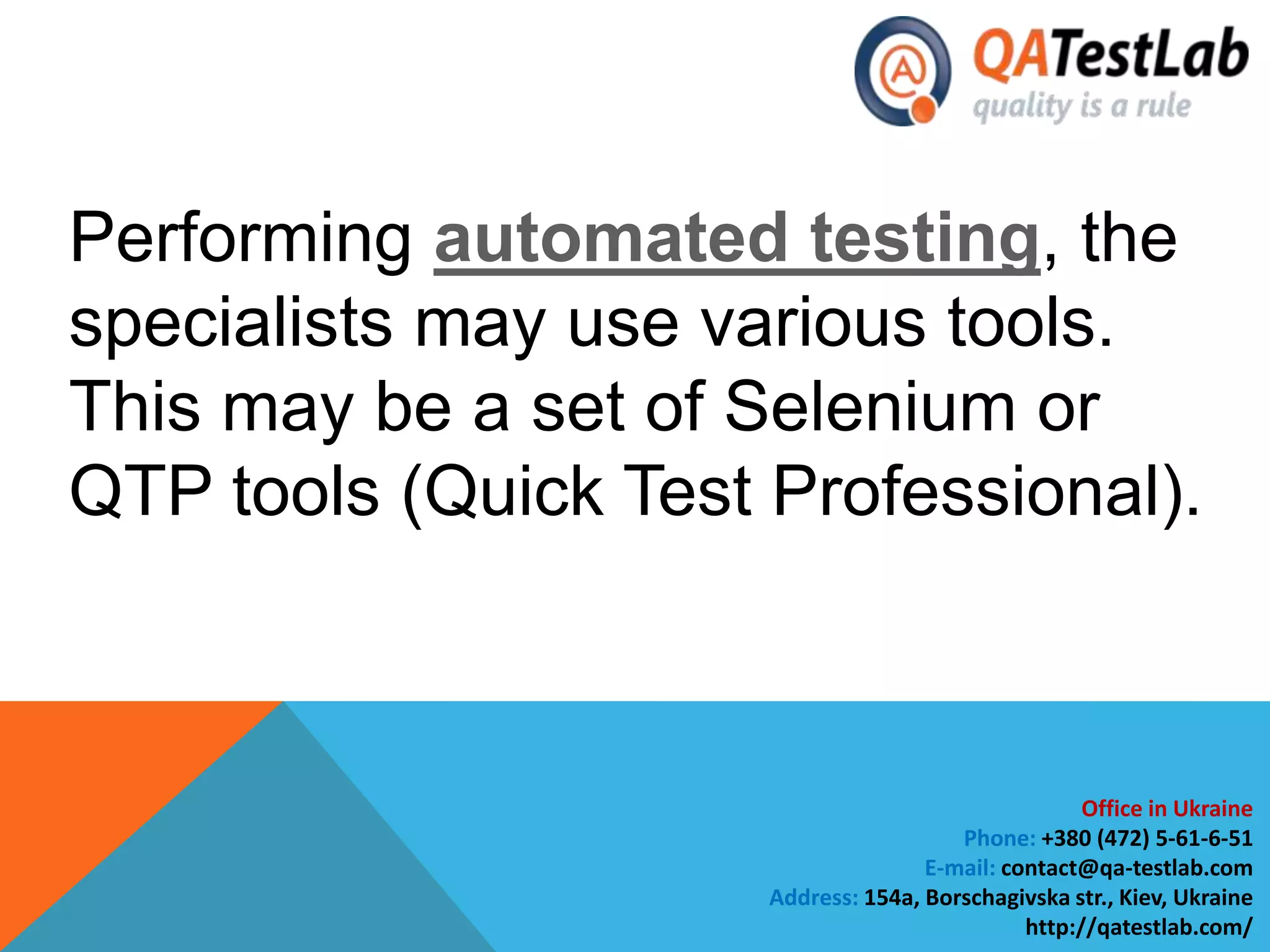 Selenium vs QTP | PPT | Free Download