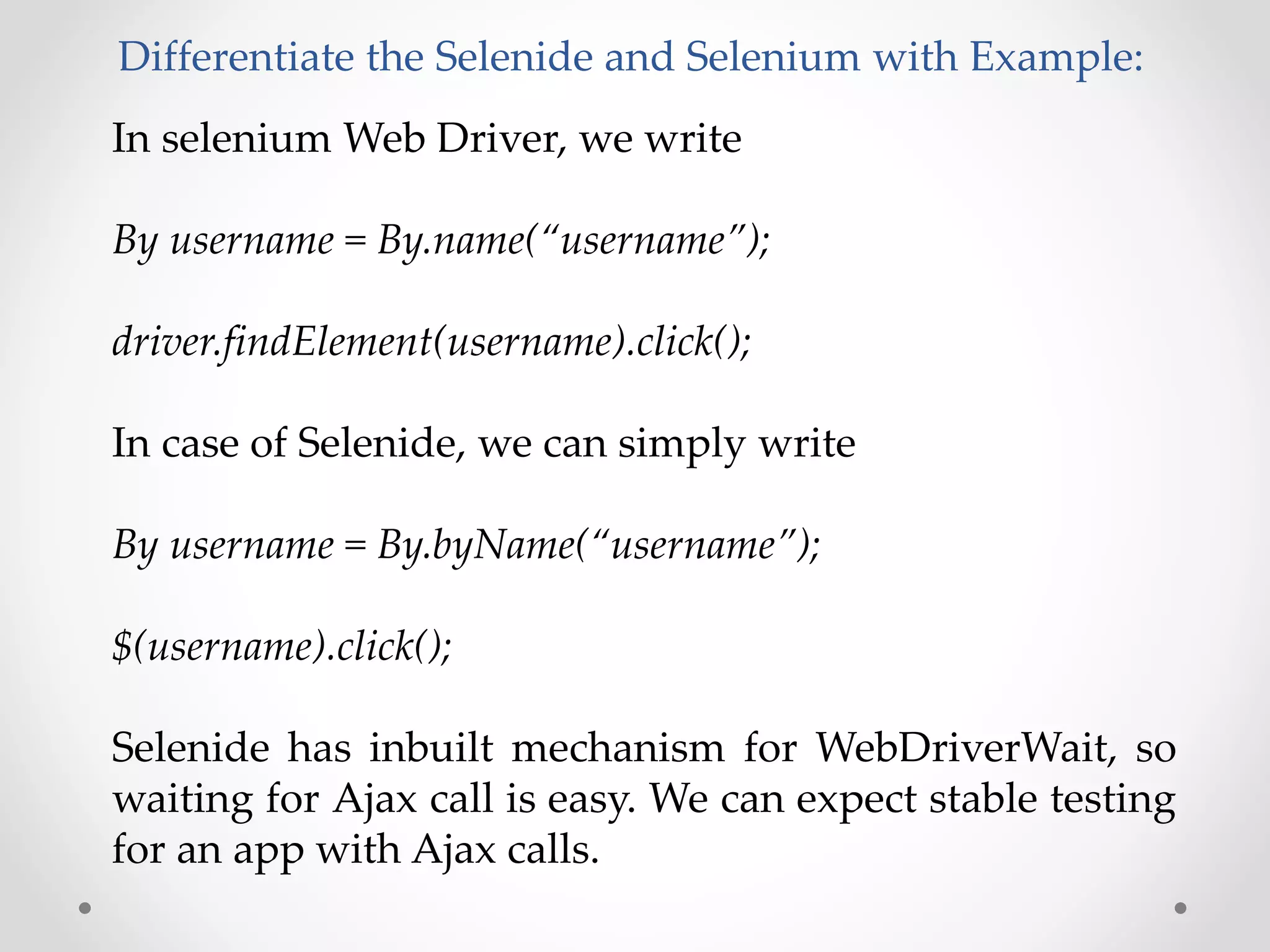 Selenide vs. Selenium: The War Of Technologies | PPTX | Web Development | Internet