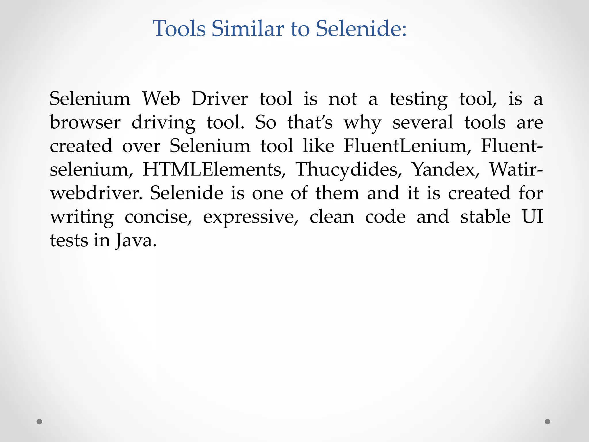 Selenide vs. Selenium: The War Of Technologies | PPTX