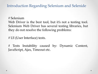 Selenide vs. Selenium: The War Of Technologies | PPTX | Web Development ...