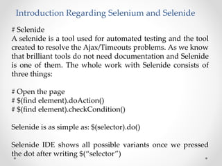 Selenide vs. Selenium: The War Of Technologies | PPTX | Web Development ...