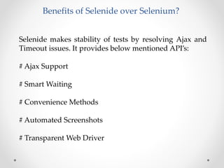 Selenide vs. Selenium: The War Of Technologies | PPTX | Web Development | Internet