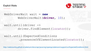 Implicit and Explicit waits in Selenium WebDriwer, how to. | PPT
