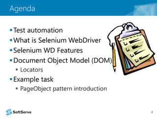 Selenium WebDriver | PPTX | Web Design and HTML | Internet