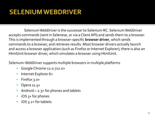 Selenium web driver | PPT