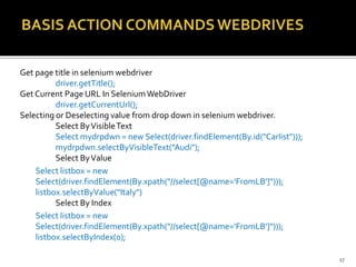 Selenium web driver | PPT