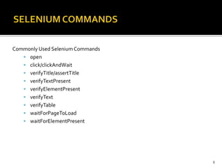 Selenium web driver | PPT