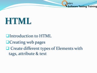 QSpiders - Selenium Webdriver | PPT