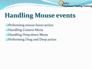 QSpiders - Selenium Webdriver | PPTX