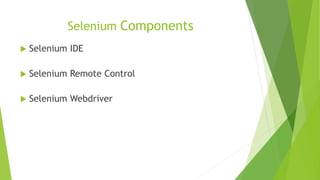 Selenium web driver | PPTX