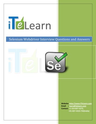 Selenium webdriver interview questions and answers | PDF