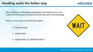 Selenium WebDriver: Tips and Tricks | PDF