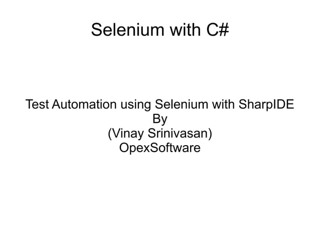 Selenium WebDriver with C# | PDF | Browsers | Computer Software and Applications