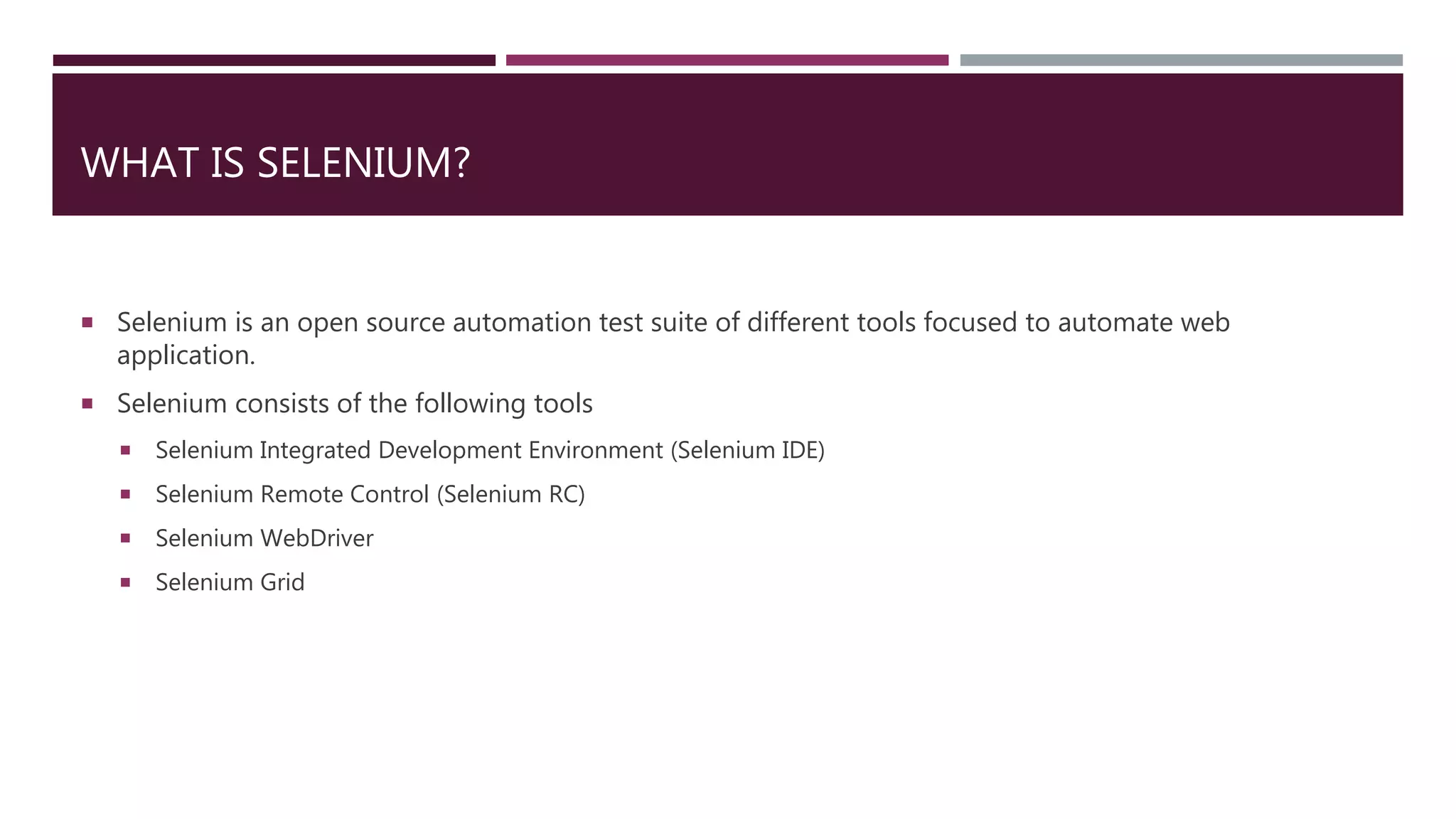 Selenium With Java Ppt