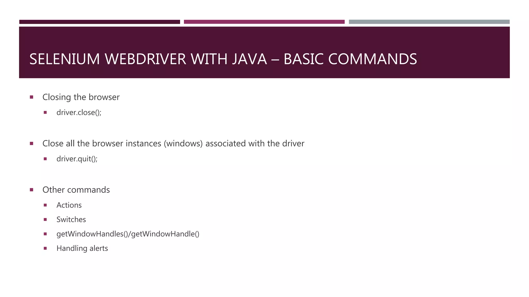 Selenium With Java Ppt