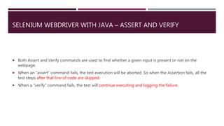 Selenium with java | PPTX