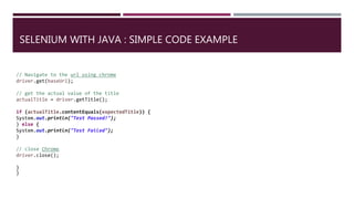 Selenium with java | PPTX
