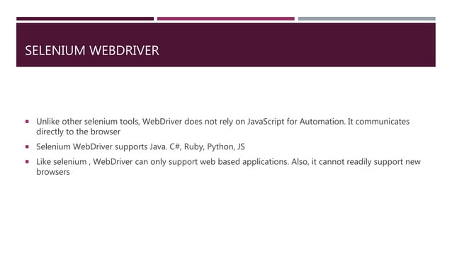 Selenium With Java Ppt