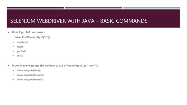 Selenium With Java Ppt