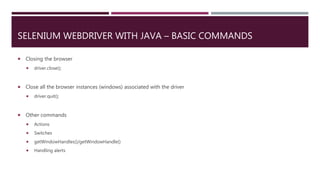 Selenium with java | PPTX
